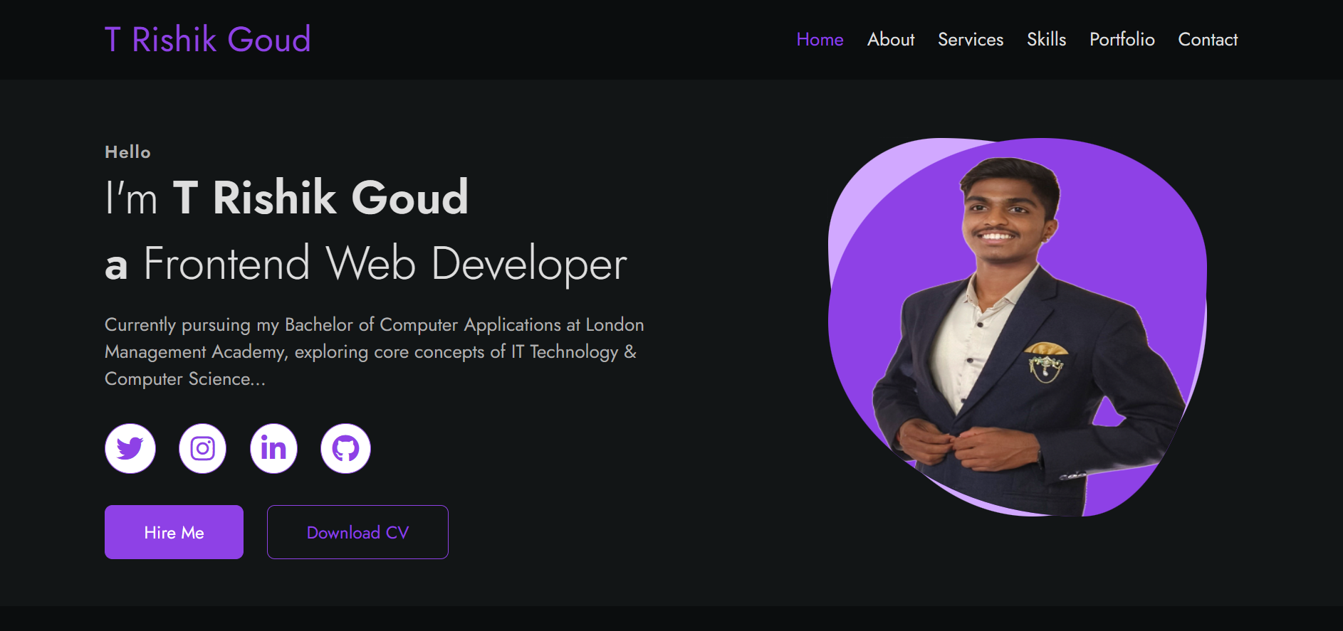 Rishik's Portfolio Website